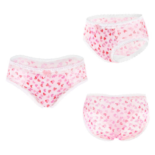 Hearts Pattern Tucking Gaff Panties - LittleForBig Cute & Sexy Products